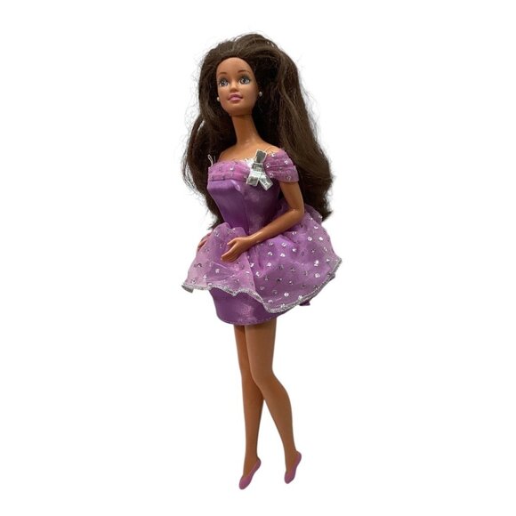 Mattel | Toys | Vintage 966 Mattel Brunet Hair Barbie Purple Dress ...